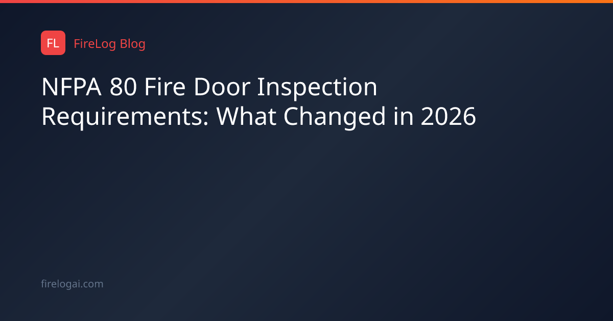 NFPA 80 Fire Door Inspection Requirements: What Changed in 2026 | FireLog