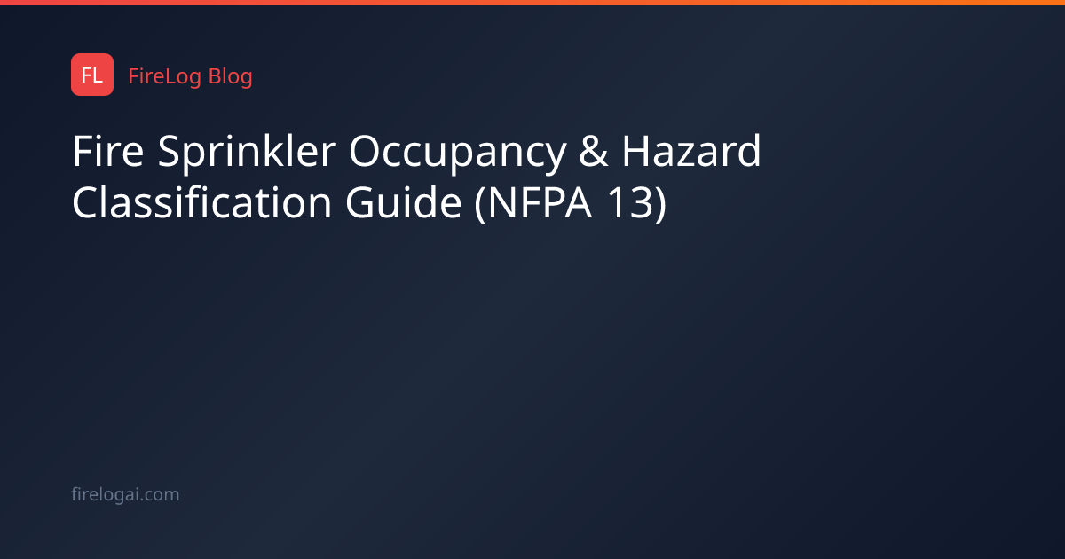 Fire Sprinkler Occupancy & Hazard Classification Guide (NFPA 13) | FireLog