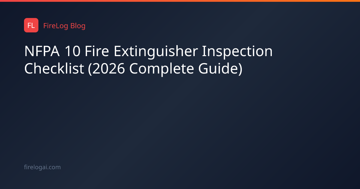 NFPA 10 Fire Extinguisher Inspection Checklist (2026 Complete Guide ...