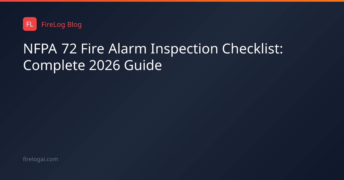 NFPA 72 Fire Alarm Inspection Checklist: Complete 2026 Guide | FireLog